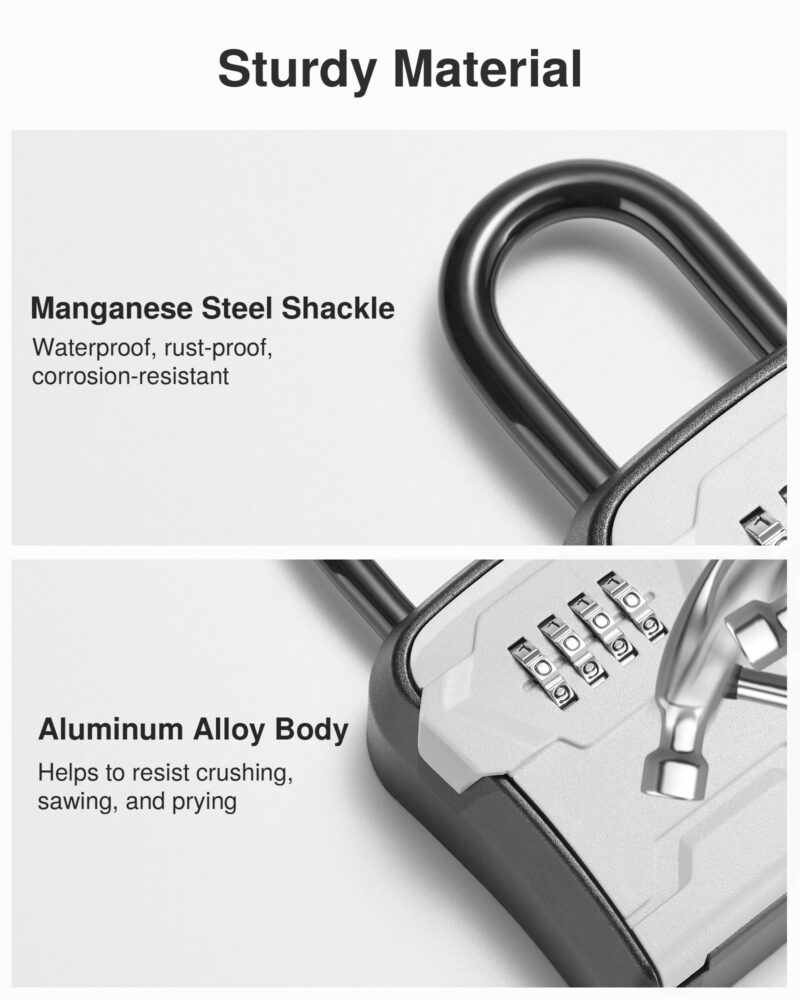 Lock Box, Key Lock Box Wall Mount & Portable Combination Lockbox with ...